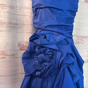 Vintage | Dresses | Vintage Cindy Royal Blue Ruched Mermaid Prom Dress ...
